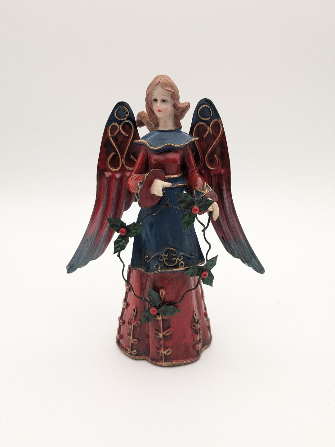 Angel Figure Ceramic Handmade Germany Red Guardian Angel Decoration ...