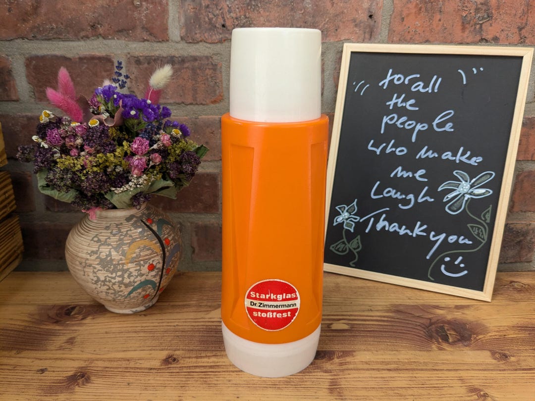 Dr. Zimmermann Vacuum Flask in Orange 70s Vintage, Strong Glass ...