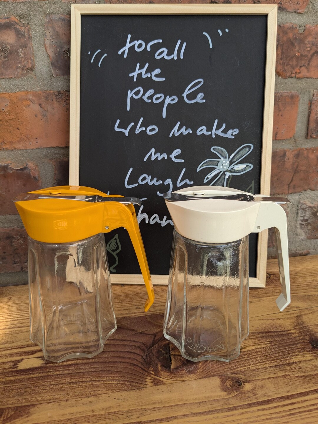 STOHA Sahne-/Milchgießer aus Glas mit Ziehverschluss / Honigspender ...