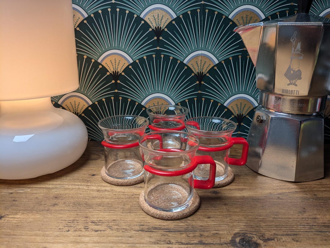 Bodum Picard Espresso / Mocca Glasses, Set of 2 in Red With Cork ...