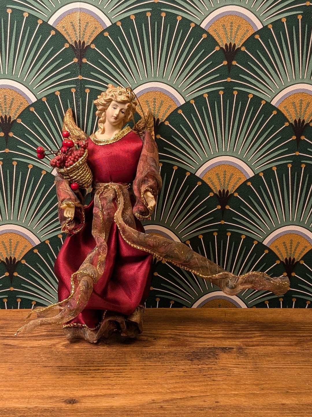 Angel Figure Handmade Red Guardian Angel Decoration Grave Decoration - Etsy