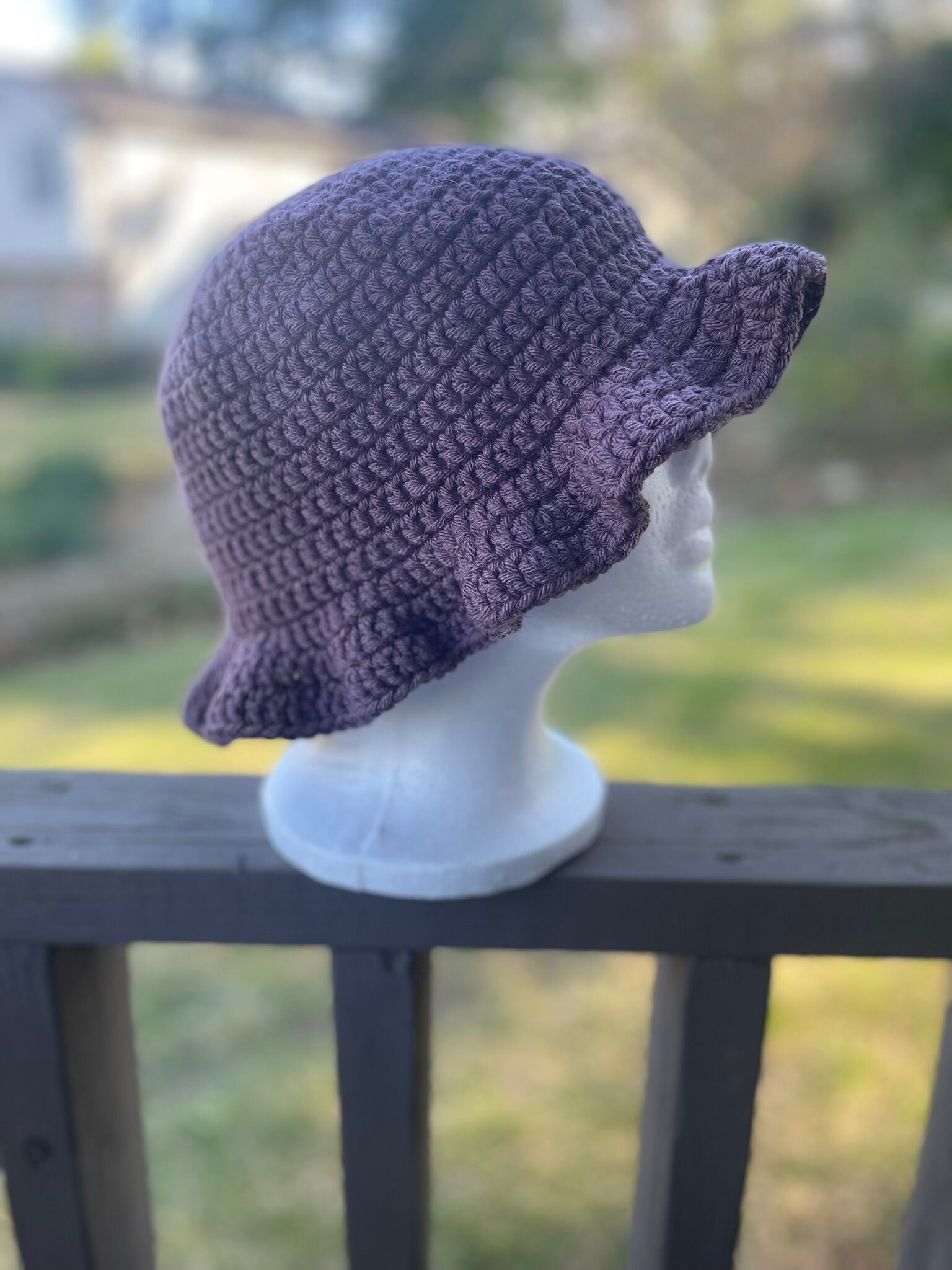 Crochet Bucket Hat Wavy Brim - Etsy