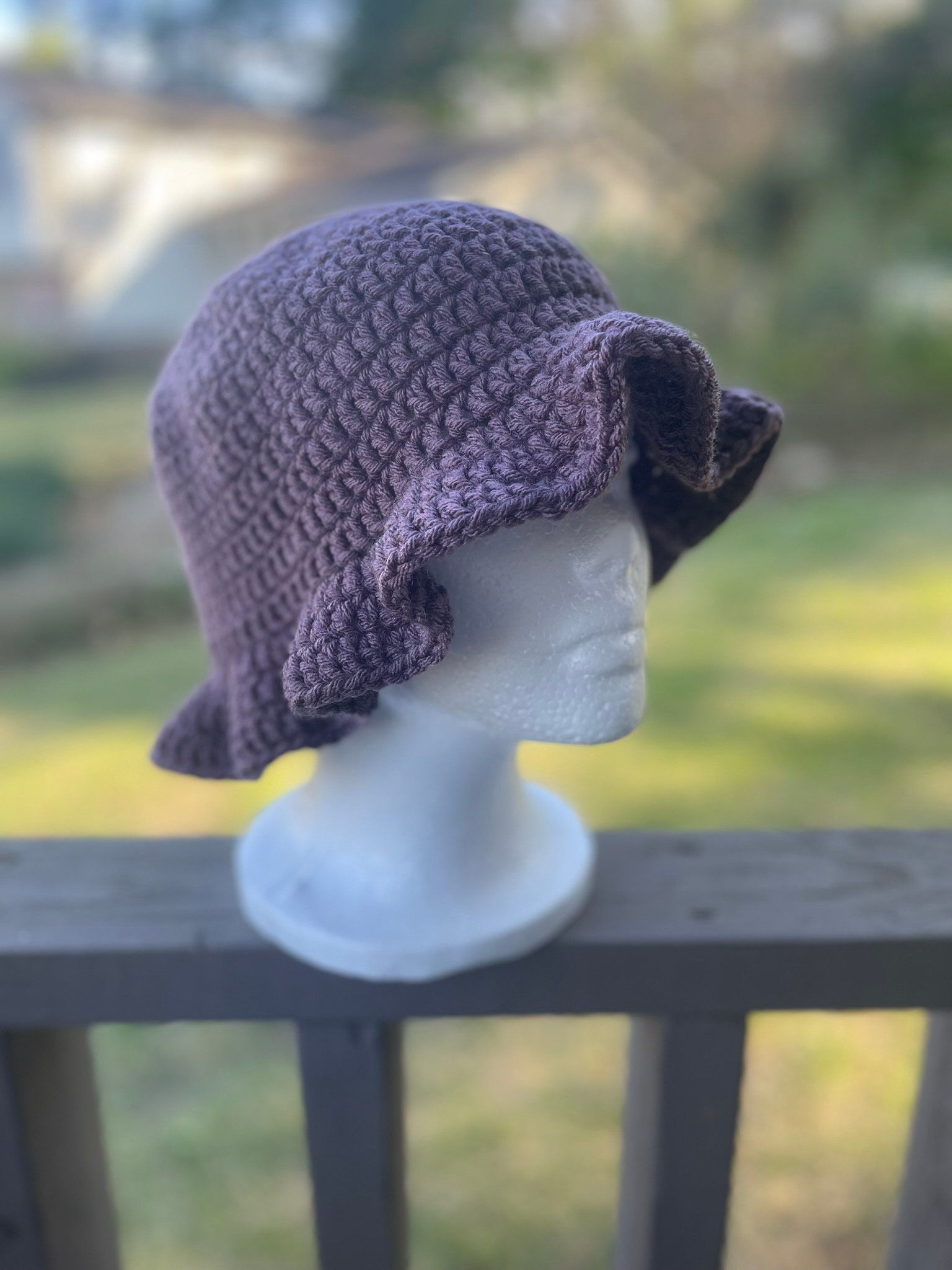 Crochet Bucket Hat Wavy Brim - Etsy