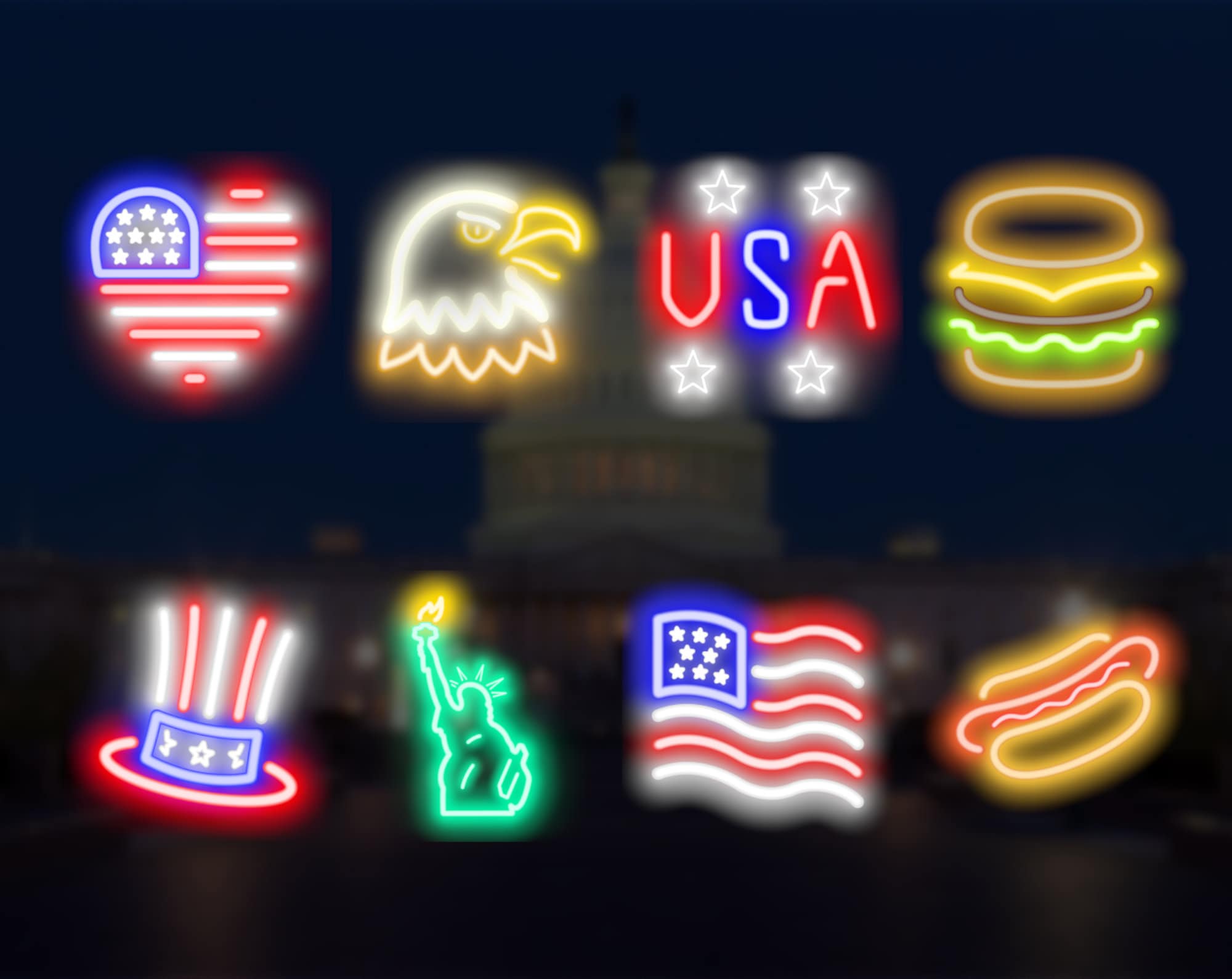 Twitch Emotes - All American Neon - Etsy