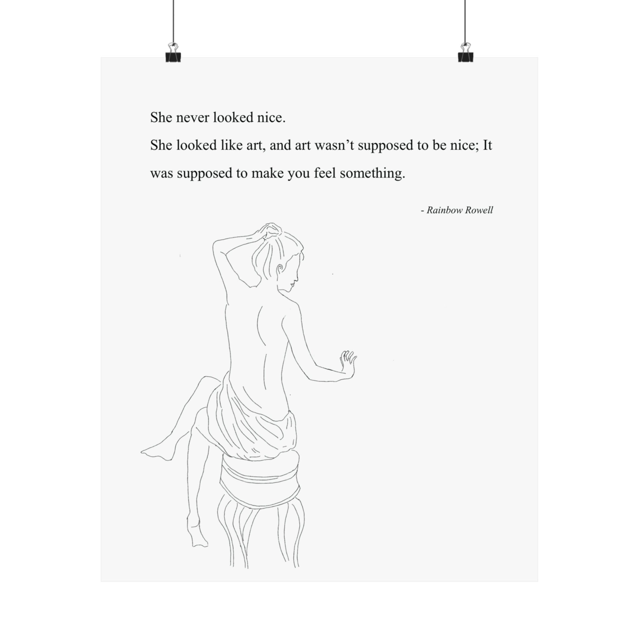 She Looked Like Art Quote Matte Poster - Etsy