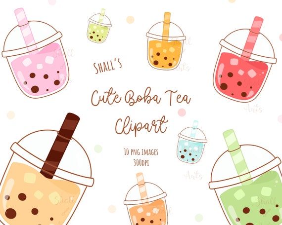 Cute Boba Tea Clipart Boba PNG Cute Bubble Tea Clipart - Etsy India