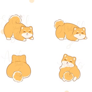 Kawaii Cute Shiba Dog Clipart | Dog PNG | Cute Dog Clipart | Shiba Dog ...