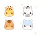 Cute Wild Animal Faces Clipart, Animal Headshot Clipart, Safari Animals ...