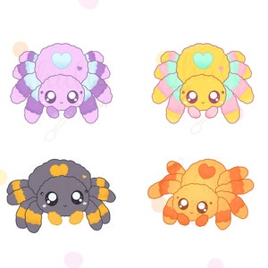 Cute Fuzzy Halloween Spiders Clipart, Spiders PNG, Cute Halloween ...