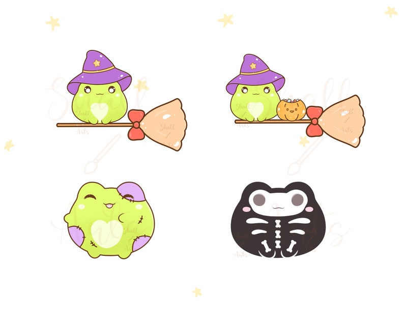 Cute Halloween Frogs Clipart Frogs PNG Cute Halloween - Etsy