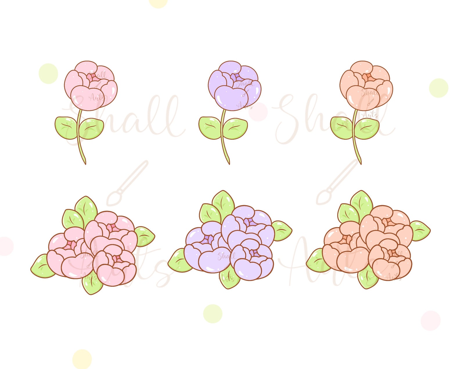Cute Flowers Clipart, Flowers PNG, Flower Doodles Clipart, Flower ...