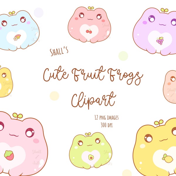 Kawaii Strawberry Frog Clipart - Etsy