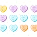 Conversation Hearts With Blanks Clipart, Valentine's Clipart, Heart ...