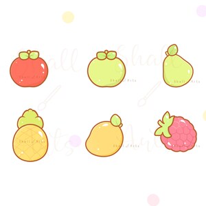 Kawaii Fruits Clipart, Fruits PNG, Cute Fruits Clipart, Strawberry ...