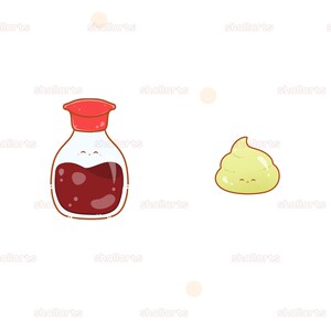 Cute Sushi With Faces Clipart, Sushi PNG, Onigiri Clipart, Digital ...