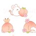Kawaii Peach Animals Clipart, Fruit Animals PNG, Cute Cows Clipart ...