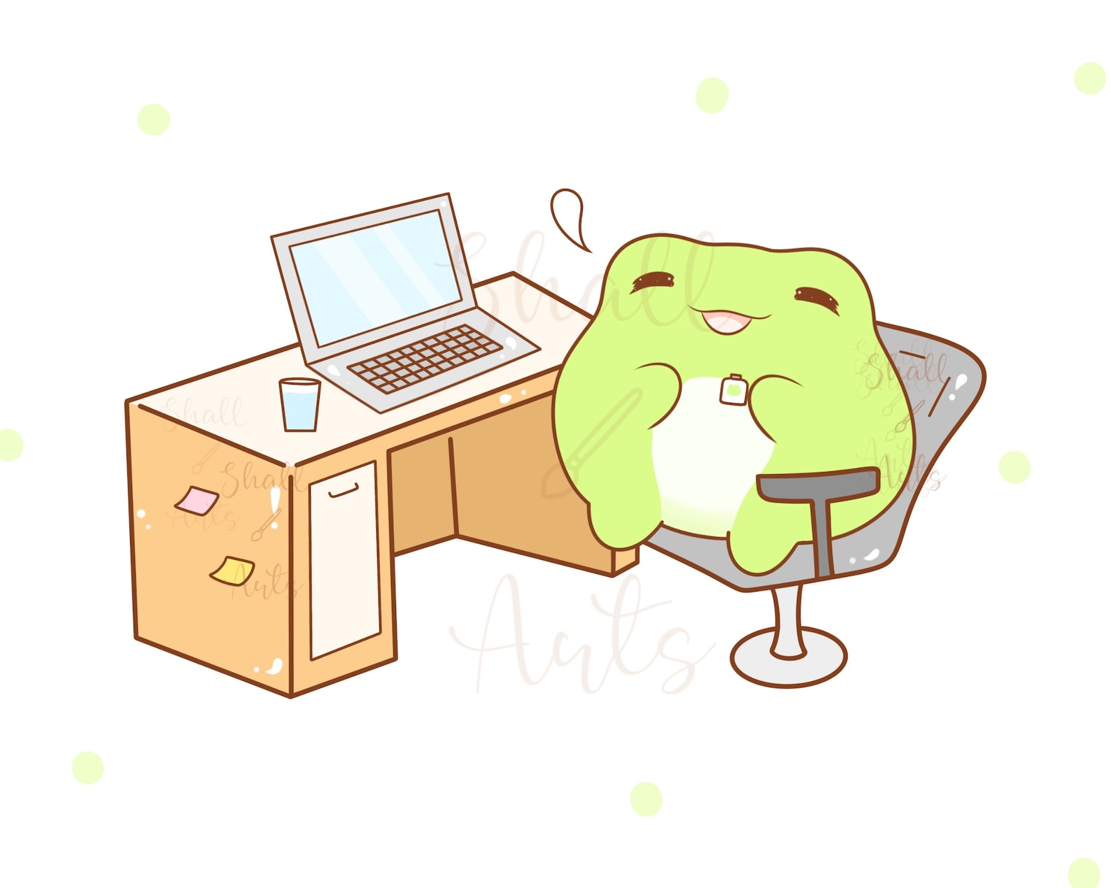 Kawaii Working Frog Clipart Working Day Clipart Frog PNG - Etsy