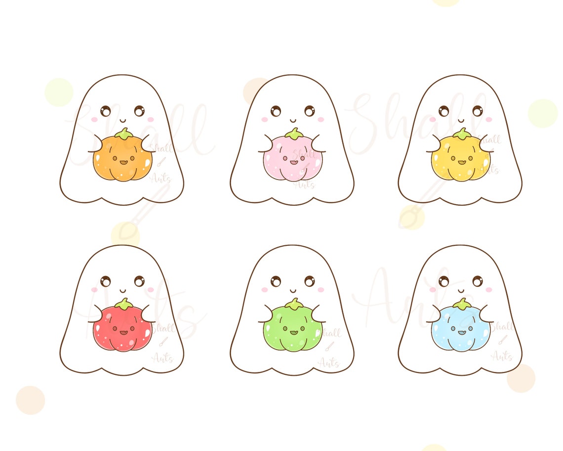 Cute Halloween Ghosts Clipart Ghost PNG Cute Halloween - Etsy