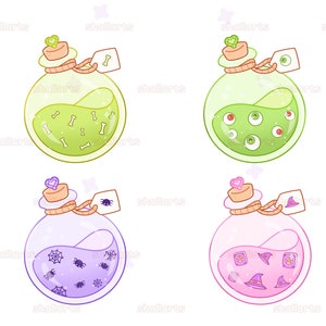 Cute Halloween Potions Clipart, Halloween PNG, Cute Halloween Clipart ...