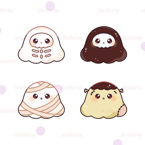 Printable Hand Drawn Halloween Ghosts Clipart, Ghosts PNG, Cute ...