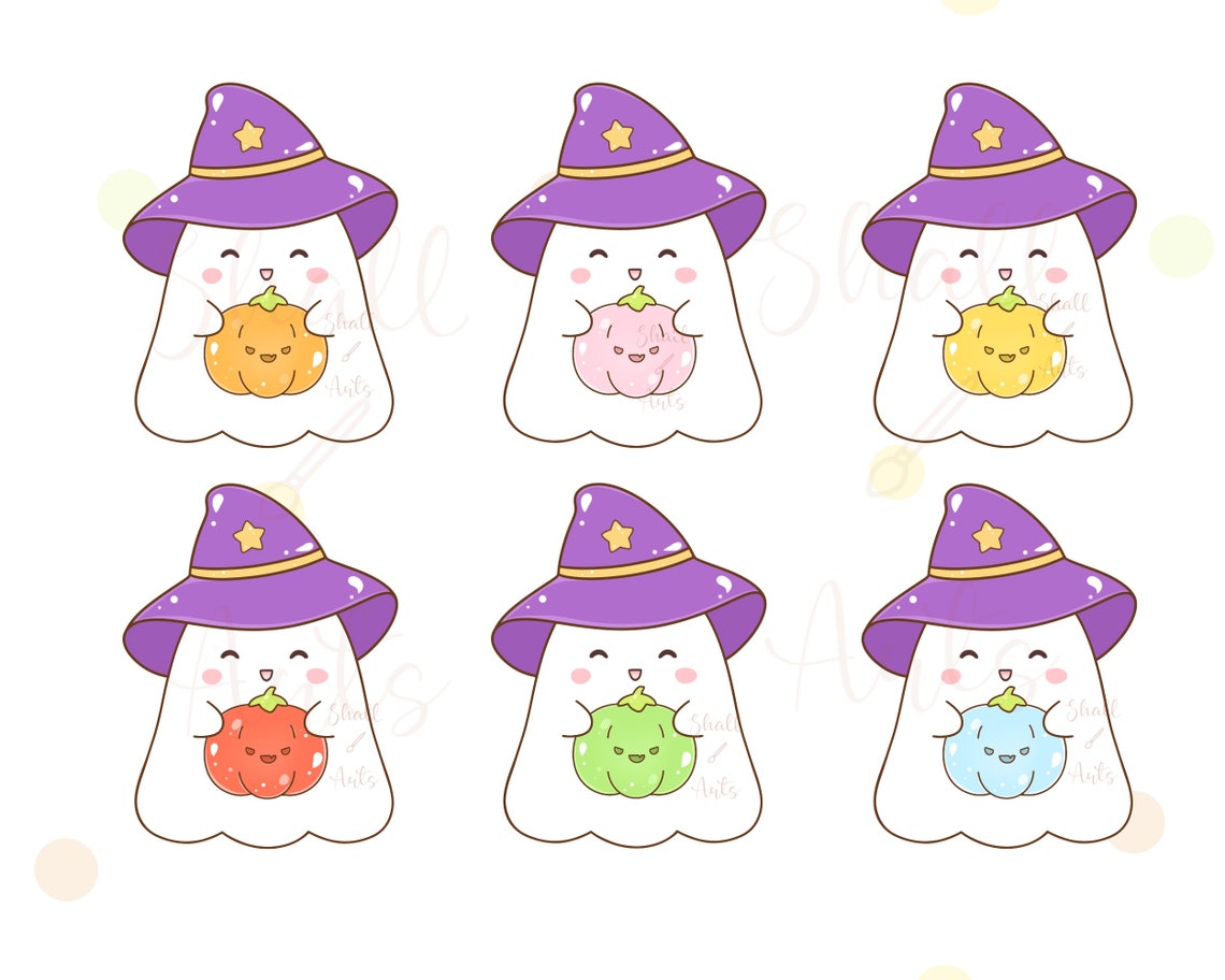 Cute Halloween Ghosts Clipart Ghost PNG Cute Halloween - Etsy