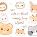 Cute Woodland Animal Faces Clipart, Animal Headshot Clipart, Fall ...