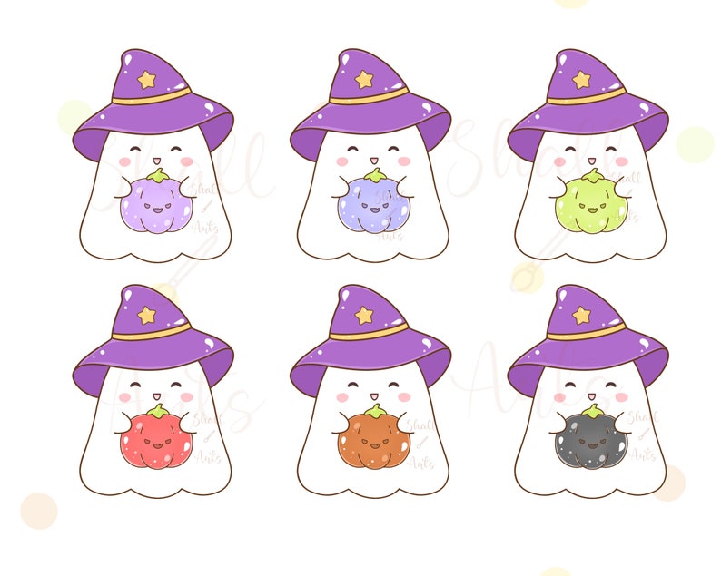 Cute Halloween Ghosts Clipart Ghost PNG Cute Halloween - Etsy