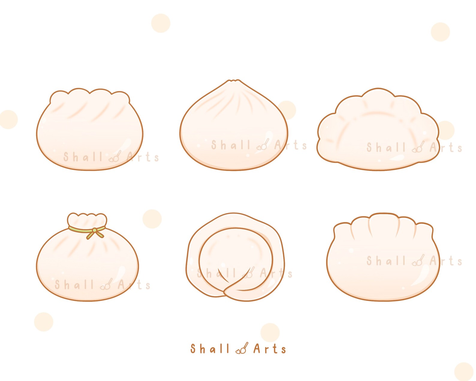 Cute Dumplings Clipart, Dumplings PNG, Dim Sum Clipart, Digital ...
