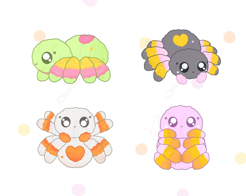 Cute Fuzzy Halloween Spiders Clipart, Spiders PNG, Cute Halloween ...