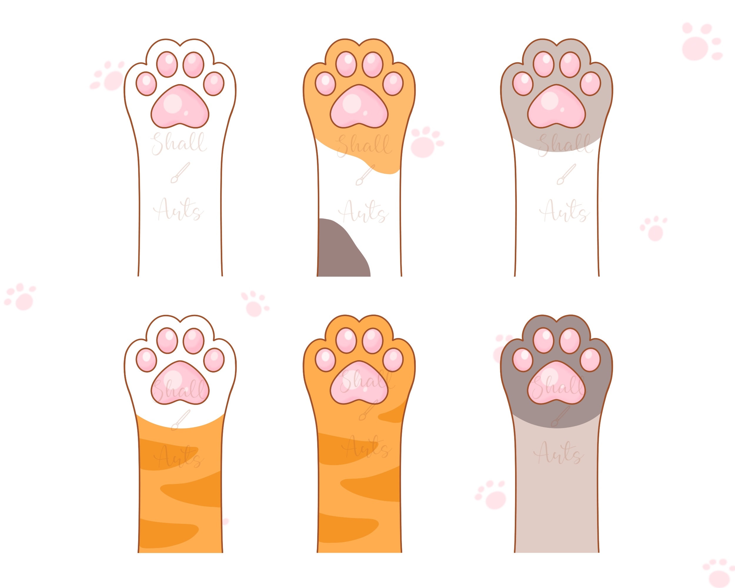 Cute Cat Paws Clipart Cat PNG Black Cat Paw Clipart Digital - Etsy