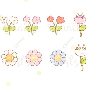 Cute Flowers Clipart, Flowers PNG, Flower Doodles Clipart, Flower ...