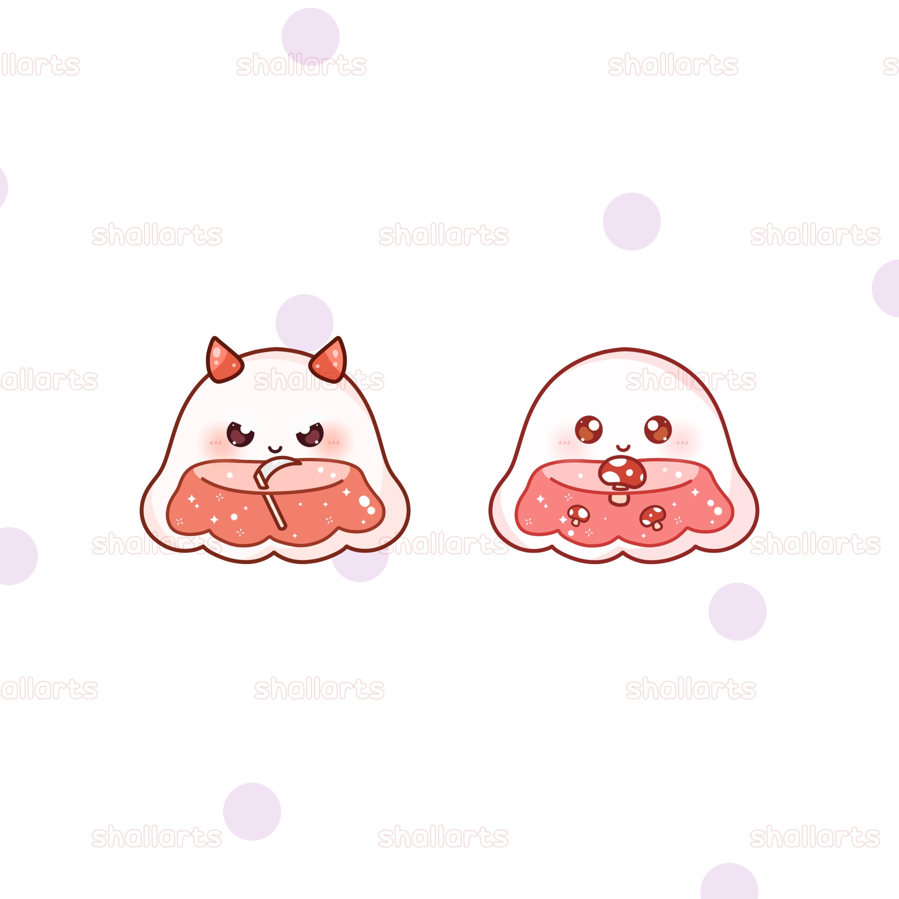 Printable Hand Drawn Halloween Jelly Ghosts Clipart, Ghosts PNG, Cute ...