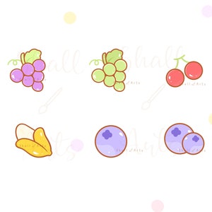Kawaii Fruits Clipart, Fruits PNG, Cute Fruits Clipart, Strawberry ...