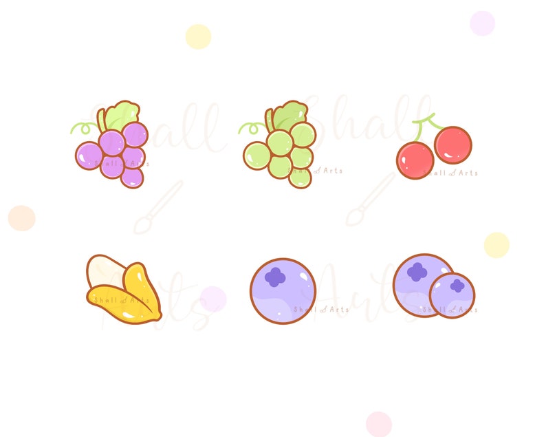 Kawaii Fruits Clipart Fruits PNG Cute Fruits Clipart - Etsy