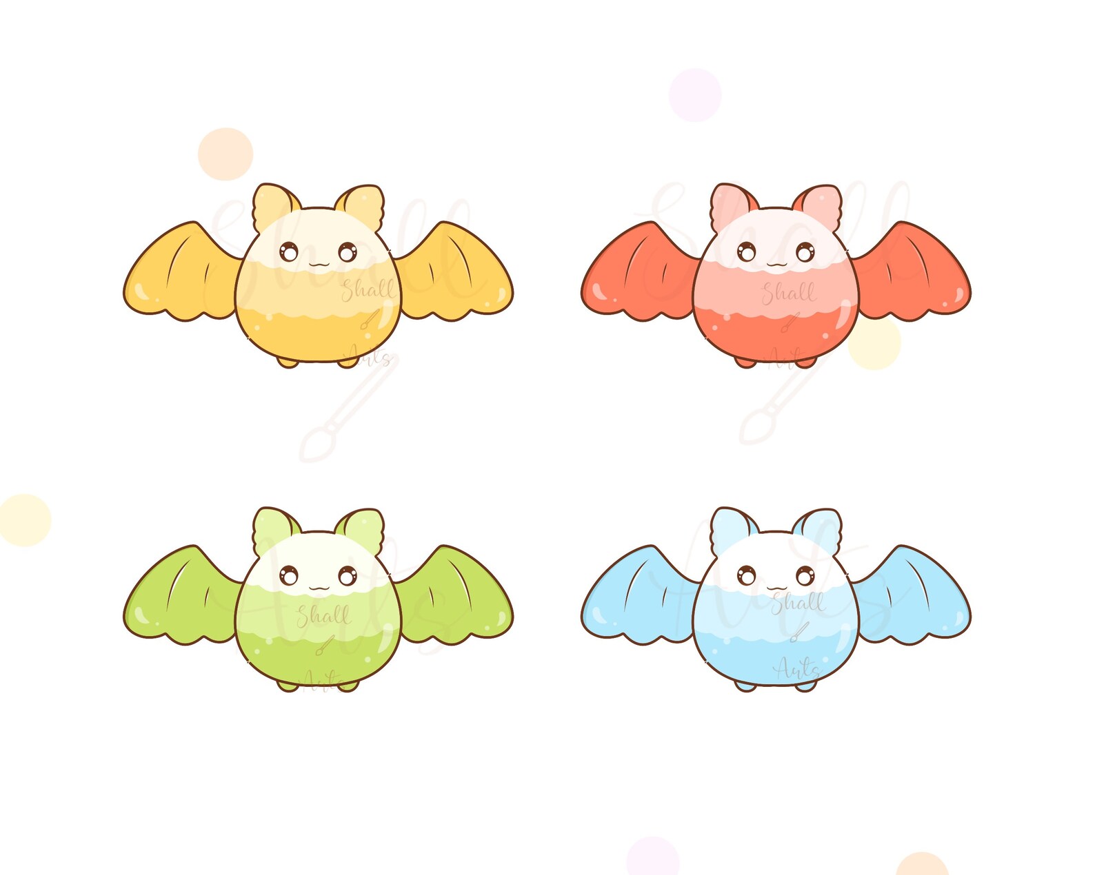 Cute Halloween Bats Clipart Bats PNG Cute Halloween Clipart - Etsy