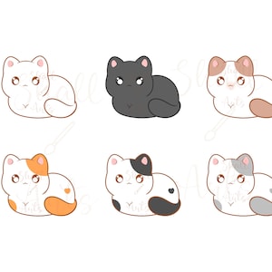 Cute Cat Loaf Clipart, Cat PNG, Cute Cats Clipart, Digital Stickers ...