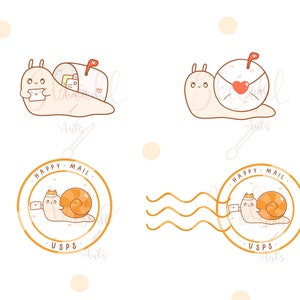 Cute Snail Mail Clipart, Mail PNG, Snail Happy Mail Clipart, Happy Mail ...