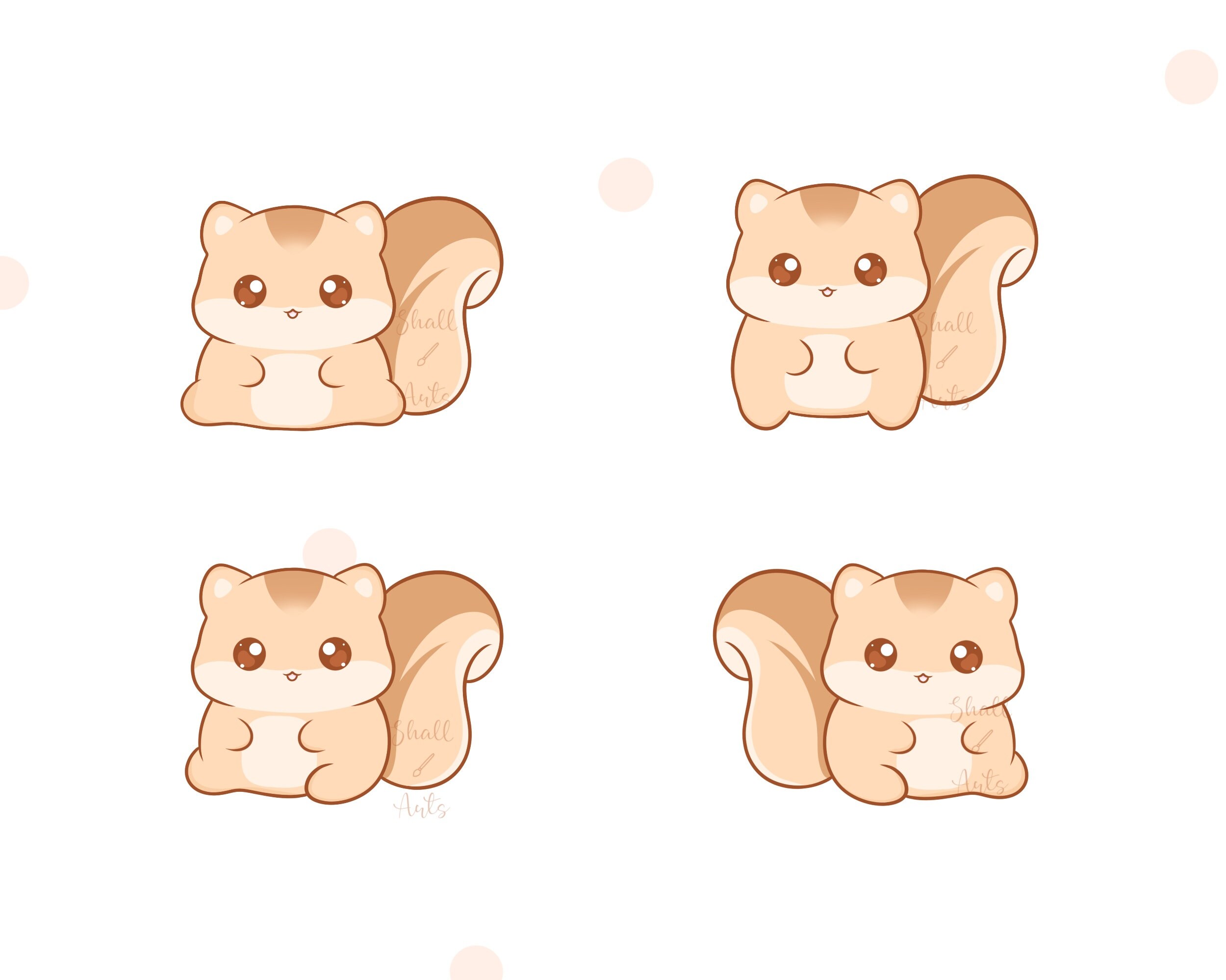 Kawaii Squirrel Clipart, Squirrel PNG, Cute Squirrel Clipart, Cute ...