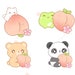 Kawaii Peach Animals Clipart, Fruit Animals PNG, Cute Cows Clipart ...