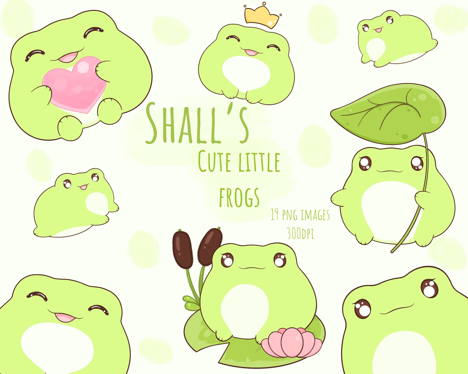 Kawaii Frog Clipart Frog PNG Cute Frog Clipart Swamp - Etsy