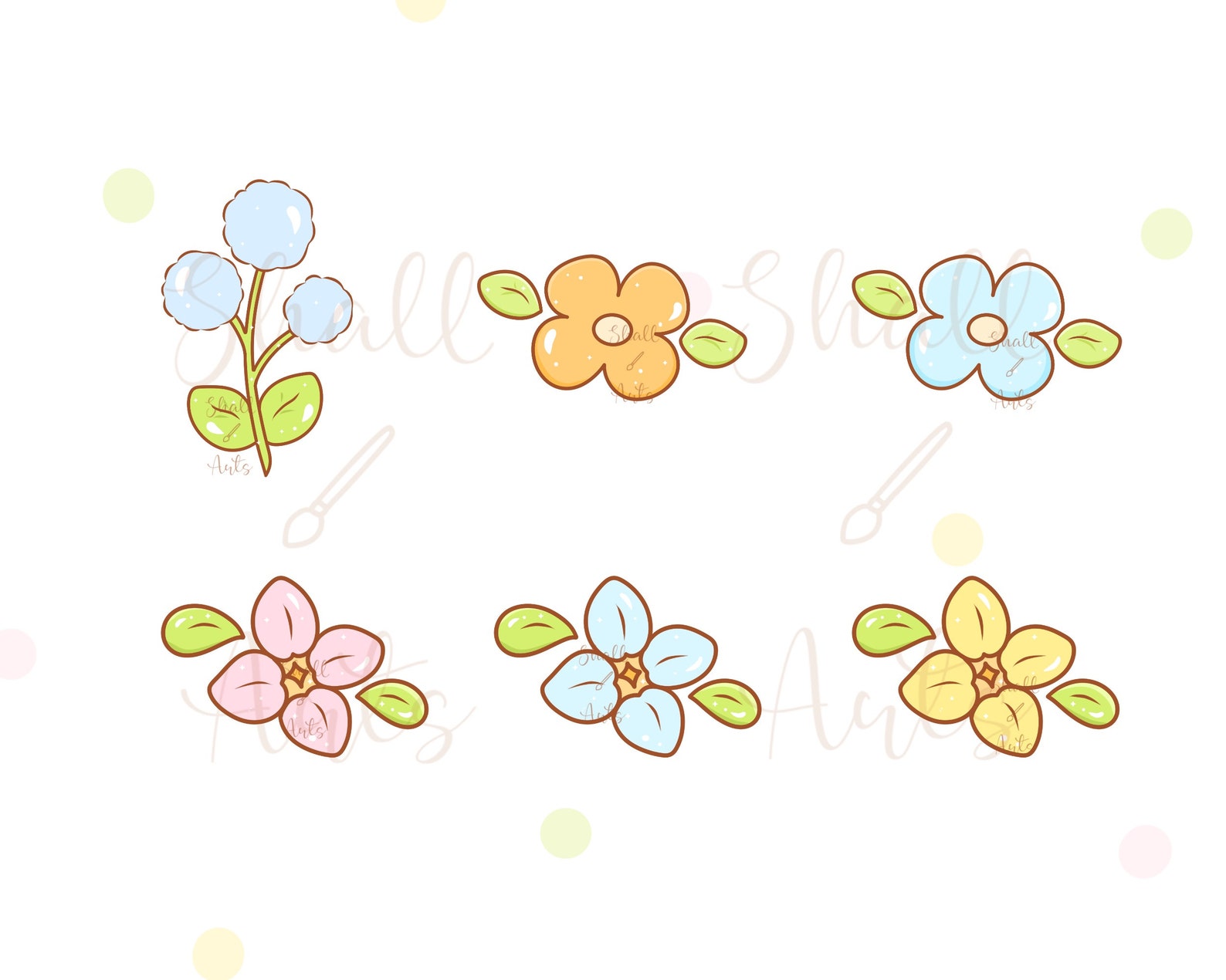 Cute Flowers Clipart, Flowers PNG, Flower Doodles Clipart, Flower ...