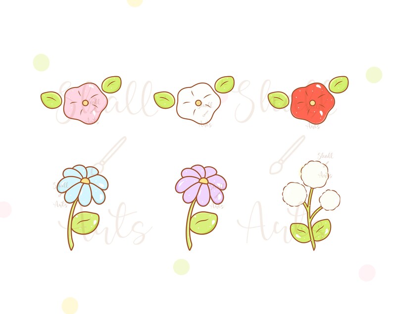 Cute Flowers Clipart, Flowers PNG, Flower Doodles Clipart, Flower ...