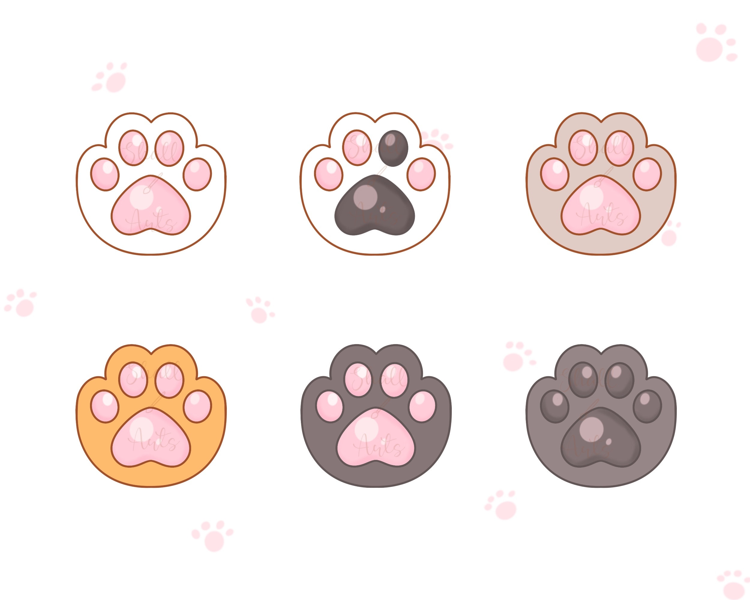 Cute Cat Paws Clipart Cat PNG Black Cat Paw Clipart Digital - Etsy