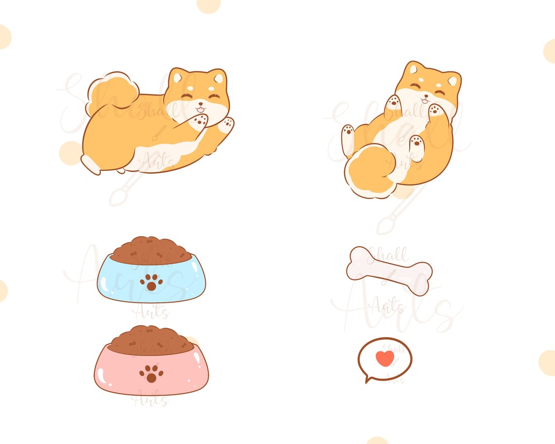 Kawaii Cute Shiba Dog Clipart Dog PNG Cute Dog Clipart - Etsy