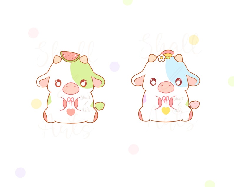 Kawaii Fruit Cows Clipart Cows PNG Cute Cows Clipart - Etsy Hong Kong
