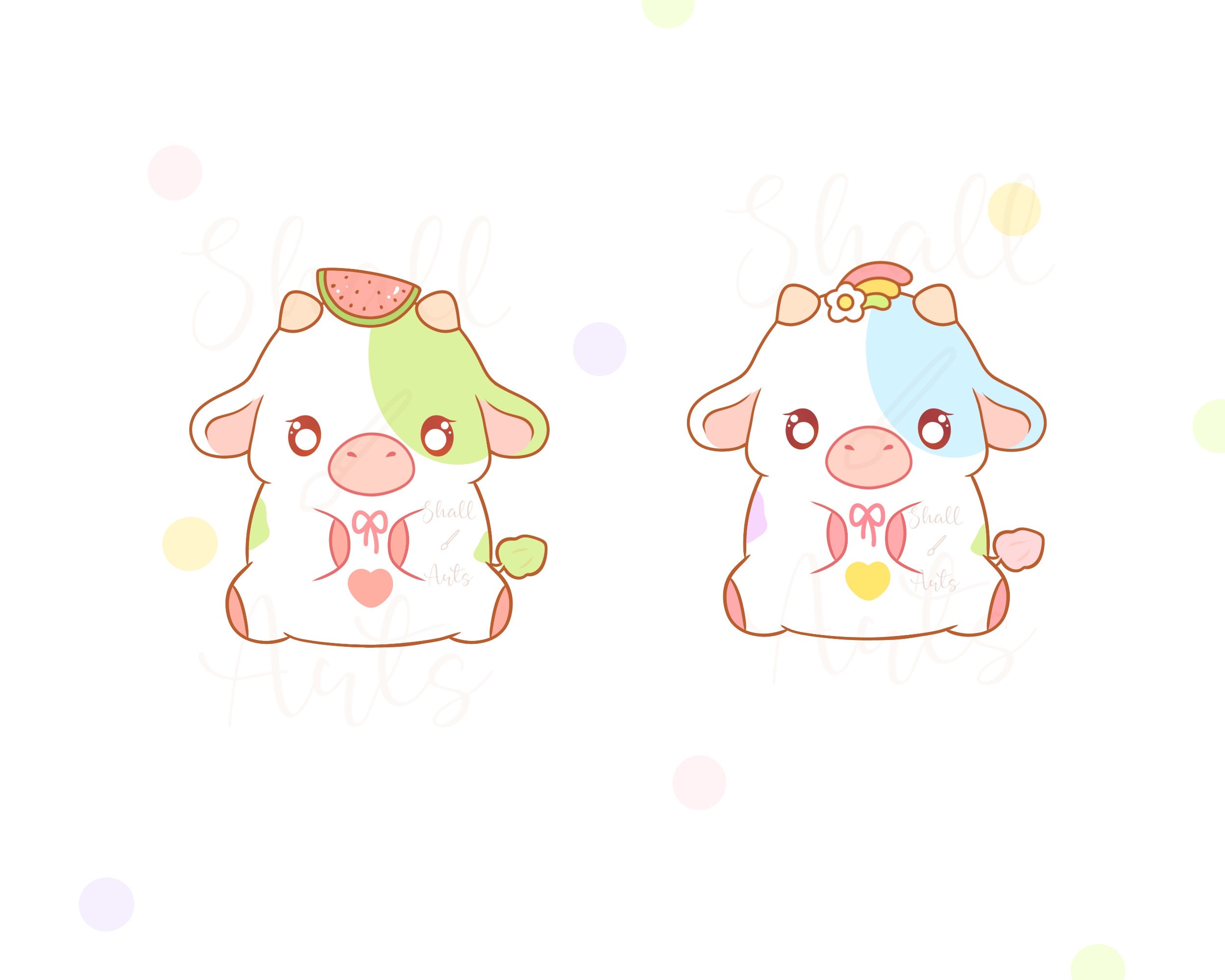 Kawaii Fruit Cows Clipart Cows PNG Cute Cows Clipart - Etsy Australia