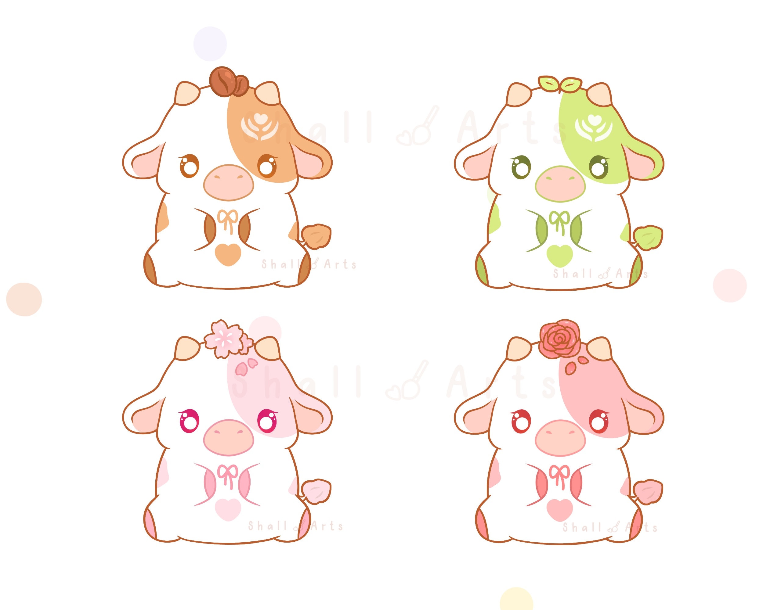 Kawaii Flavored Cows Clipart Cows PNG Cute Cows Clipart - Etsy Canada