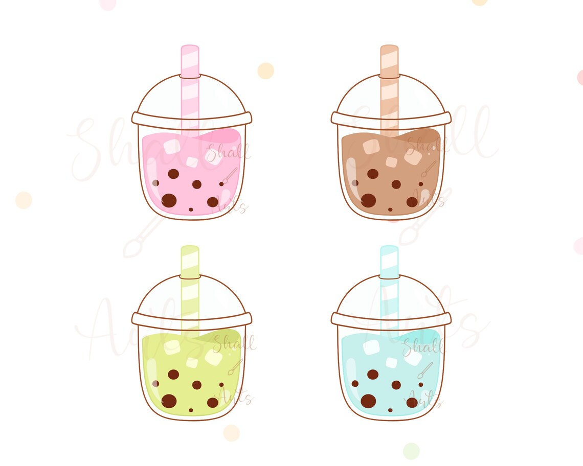 Cute Boba Tea Clipart Boba PNG Cute Bubble Tea Clipart - Etsy