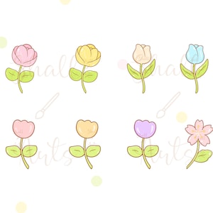 Cute Flowers Clipart, Flowers PNG, Flower Doodles Clipart, Flower ...