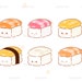 Cute Sushi With Faces Clipart Sushi PNG Onigiri Clipart - Etsy
